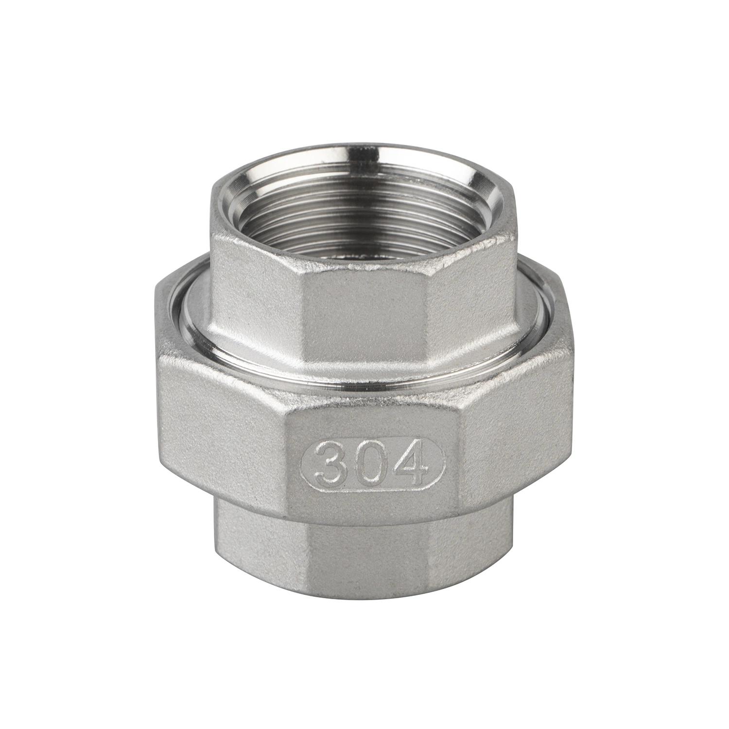 Stainless Steel Pipe Fittings 304 316 1/4"-4" NPT/BSPT Female Threaded Union, China ...