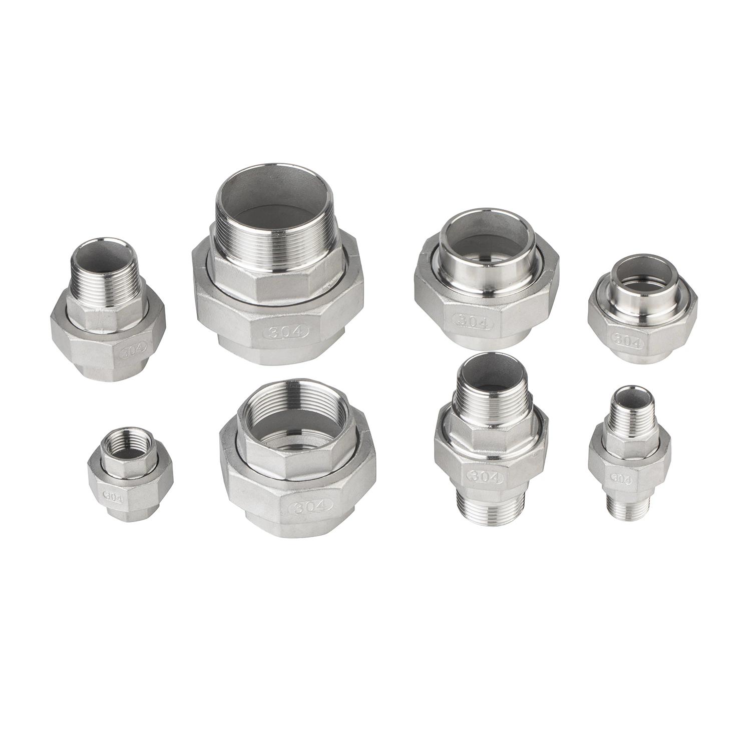 Stainless Steel Pipe Fittings 304 316 1/4"-4" NPT/BSPT Female Threaded Union, China ...