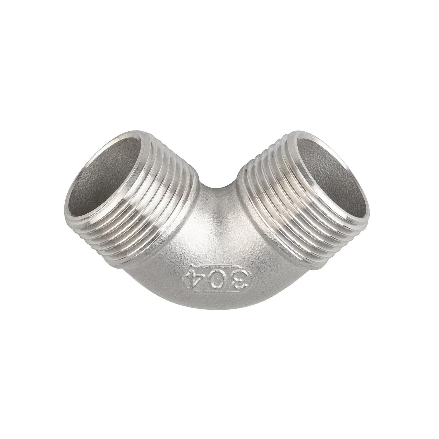 Stainless Steel Pipe Fitting Double Male Threaded 90 Elbow - WENZHOU ...